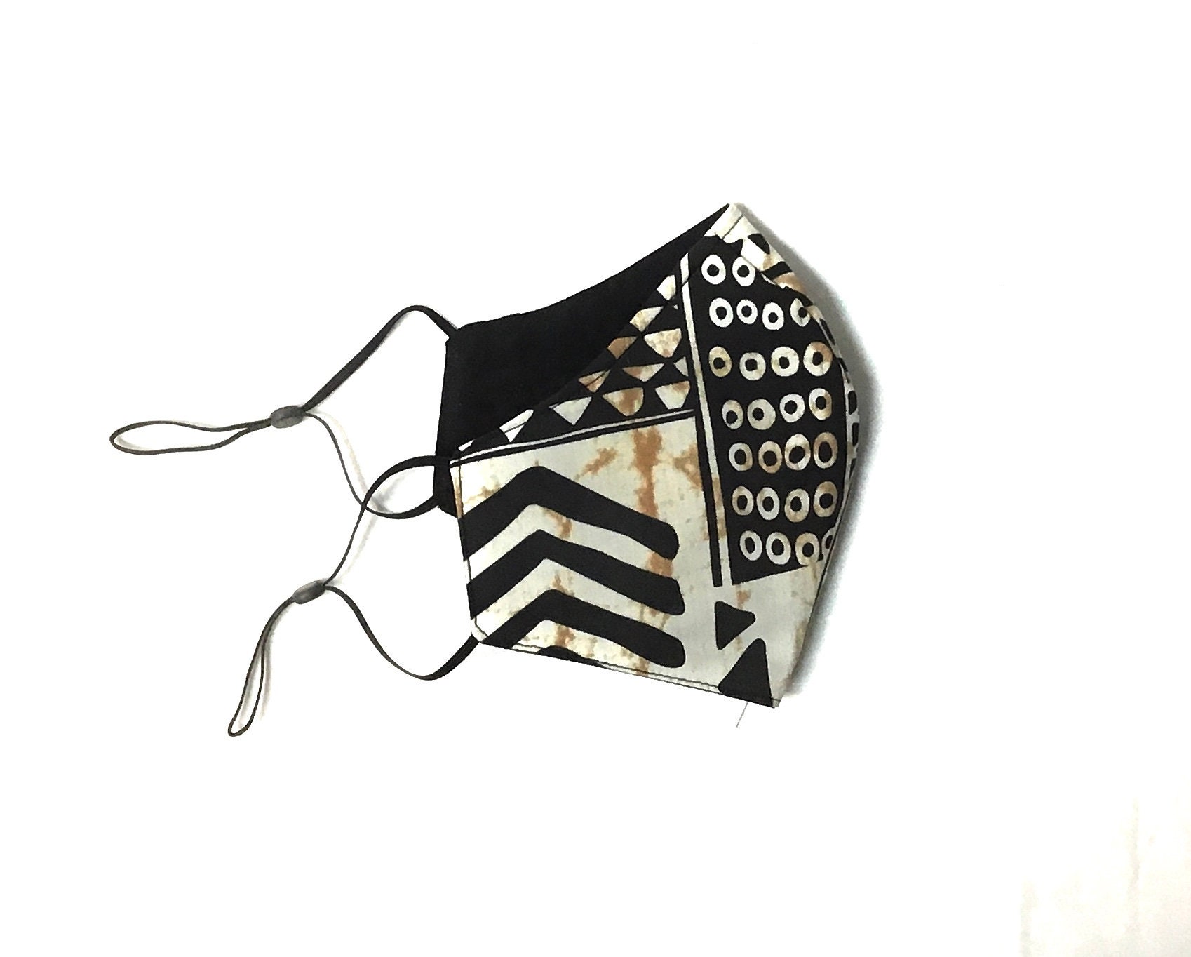 Brown Tapa Tribal Hawaiian Print Face Mask Reversible Triple | Etsy