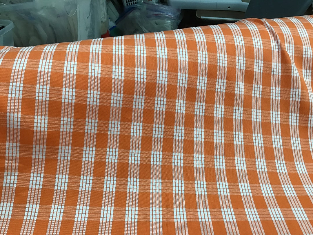 REMNANT! 26" Orange Palaka Hawaiian Woven 100% Cotton Fabric - Etsy