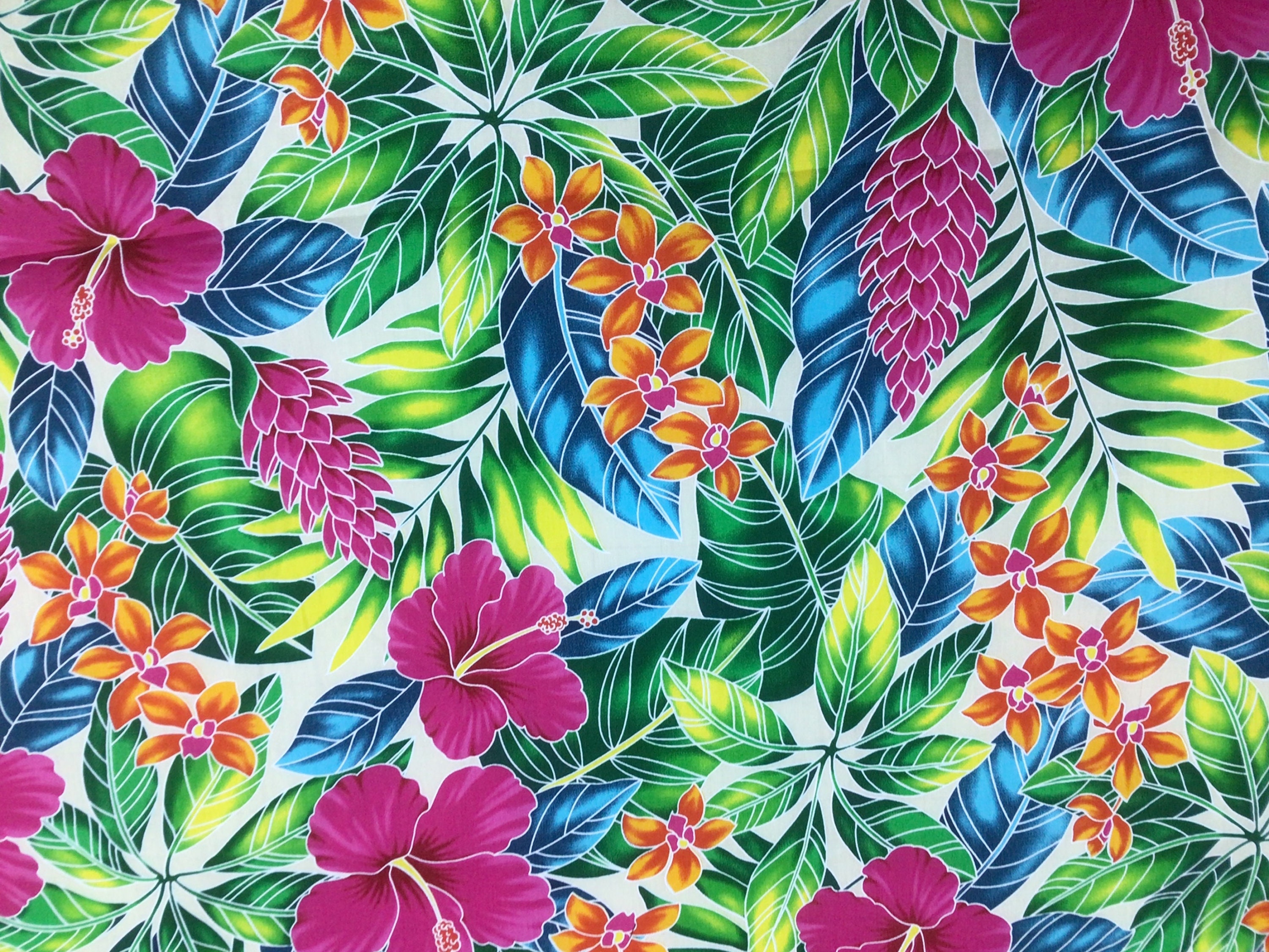 Tropical Floral Print Fabric
