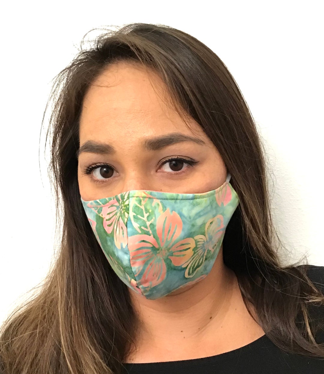 Hawaiian Print Batik Face Mask Triple Lined Adjustable Reversible - Etsy