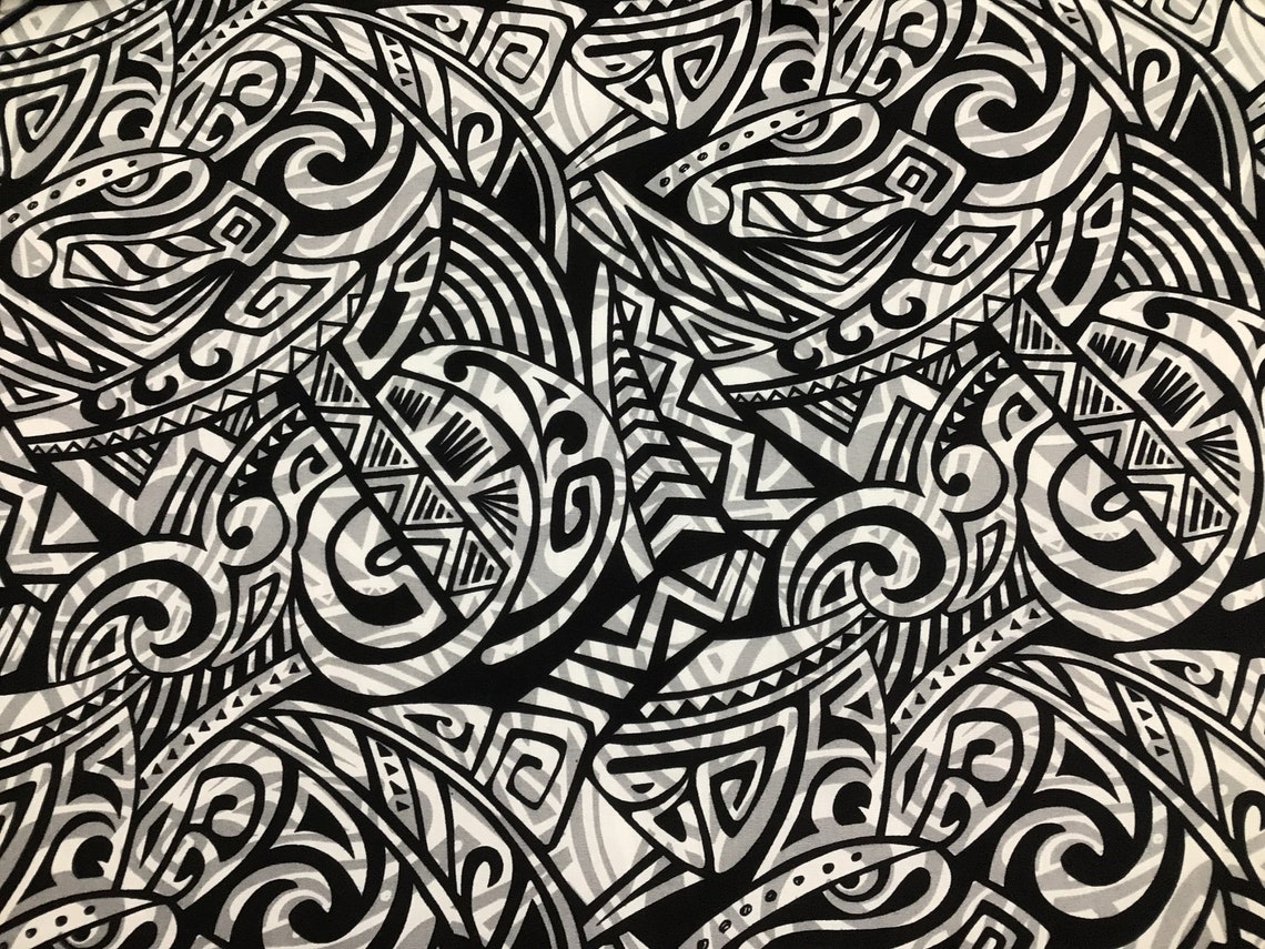 Gray Tribal Hawaiian Print in 100% Cotton Sold by the Yard - Etsy