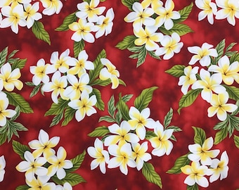 Red on Black Swirly Ombre Tribal Hawaiian Print Fabric 100% Cotton Sold ...