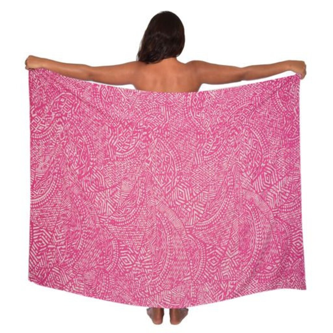 Premium Samoa Design Hawaiian Print Pareo in Pink (sarong) Lava Lava ...