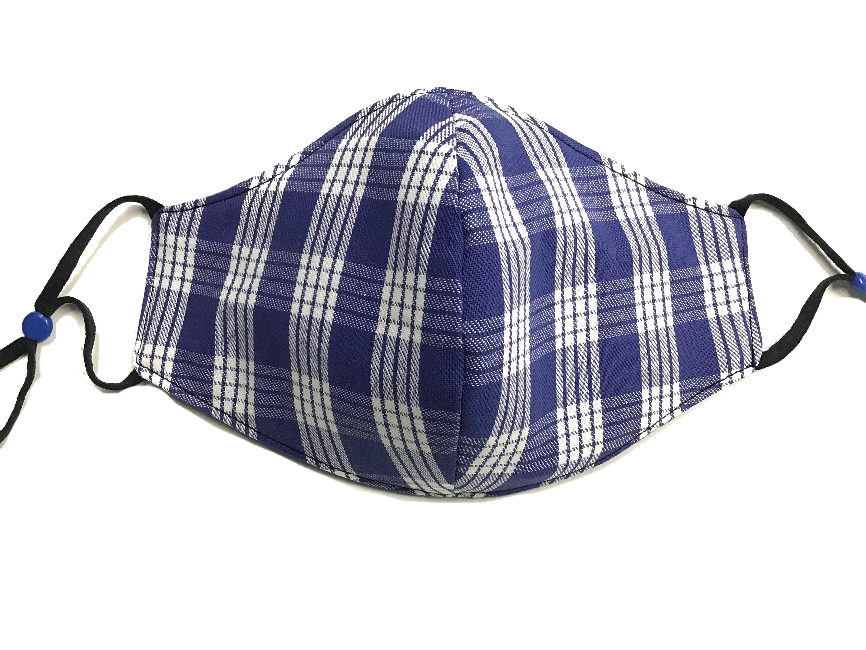 Adjustable Royal Blue Palaka Print Face Mask | Etsy