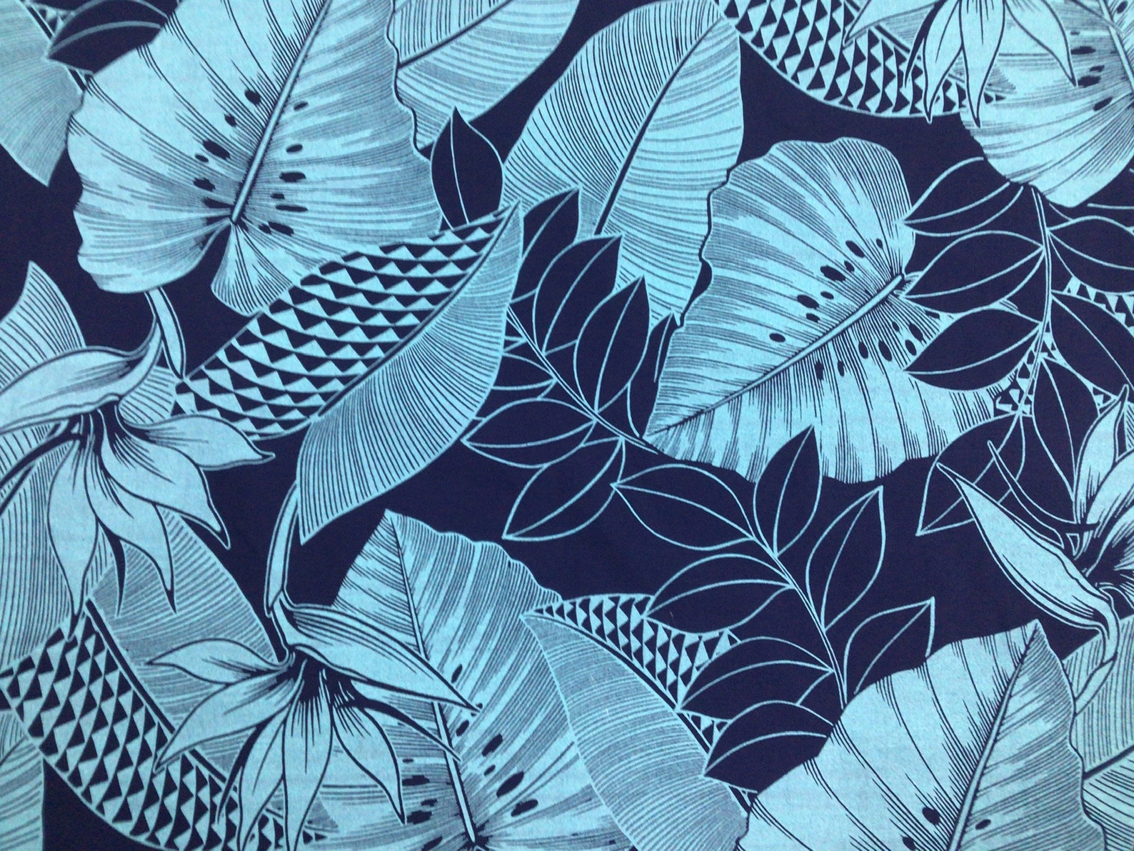 Deep Blue Hawaiian Print Fabric Poly-cotton yardage - Etsy