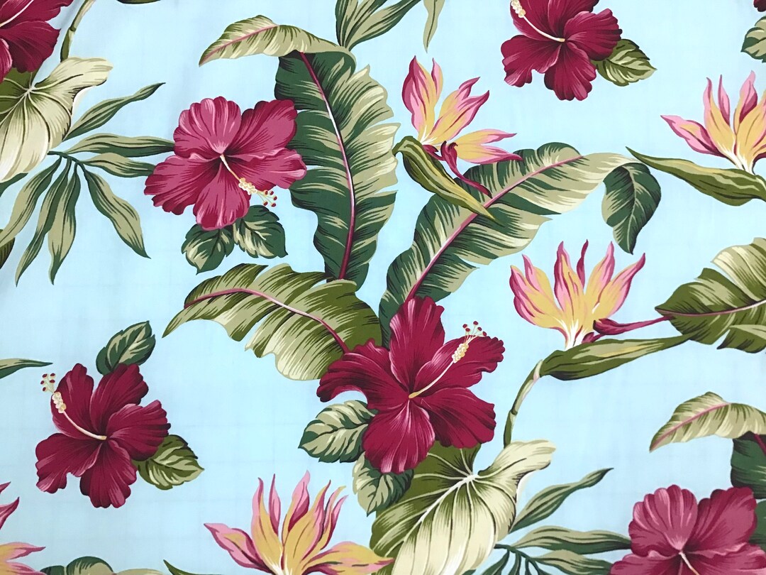 Tropical Hawaiian Print Fabric 100% Cotton Sold by the Yard - Etsy