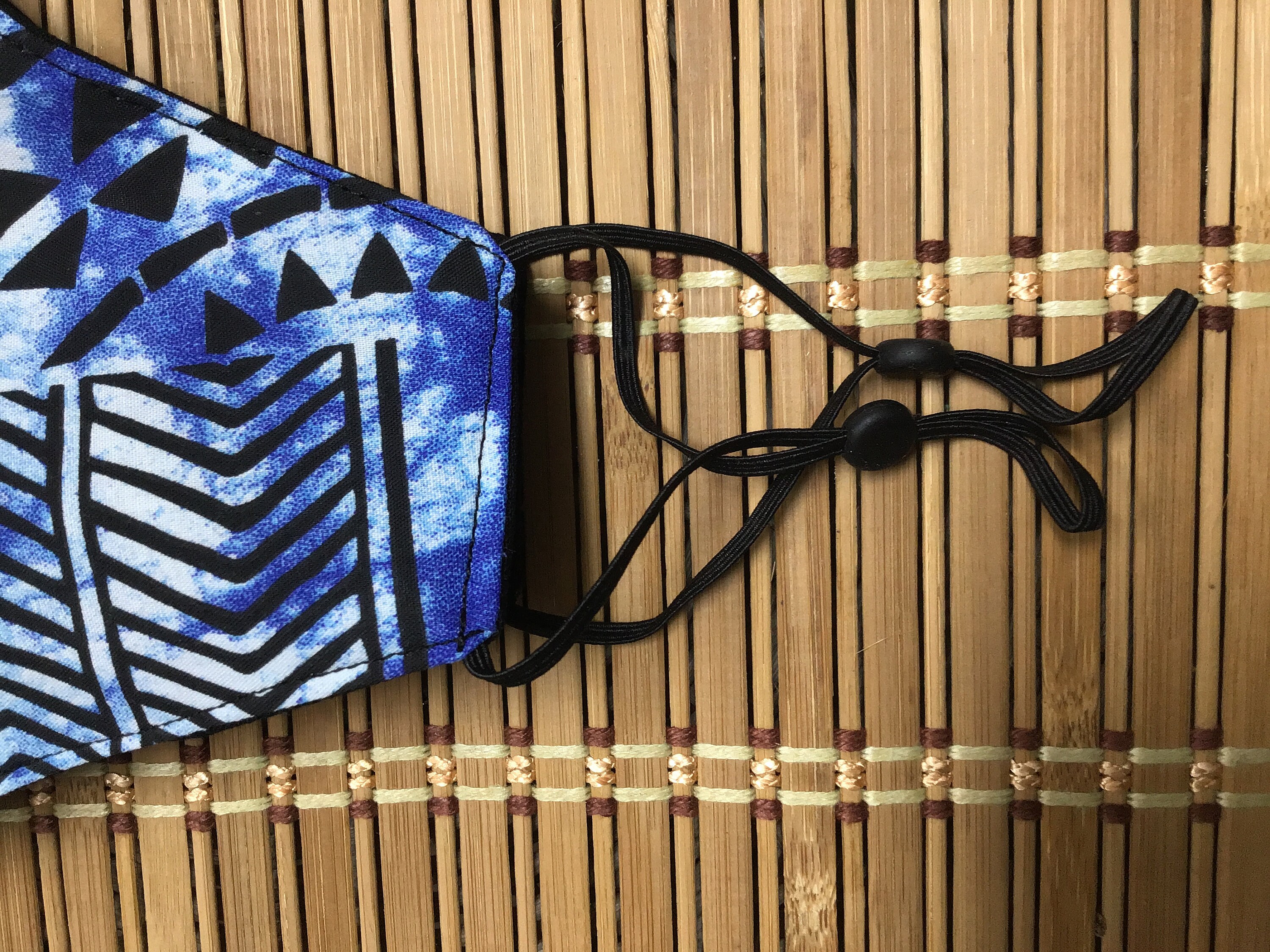 Navy Tapa Tribal Hawaiian Print Face Mask Reversible Triple | Etsy
