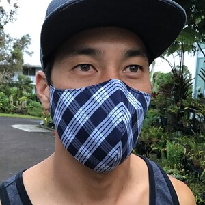 Adjustable Navy Blue Palaka Print Face Mask One Size Fits All - Etsy