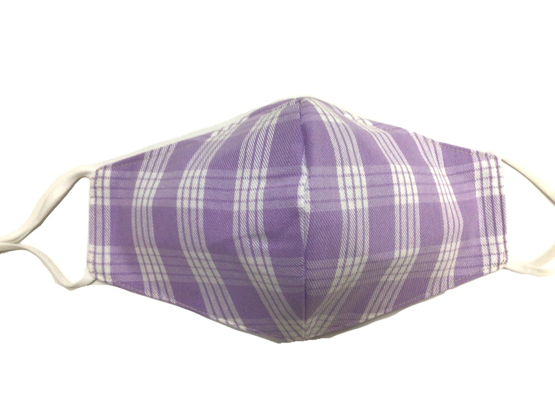 Lavender Palaka Hawaiian Print Triple Lined Face Masks Adjustable ...