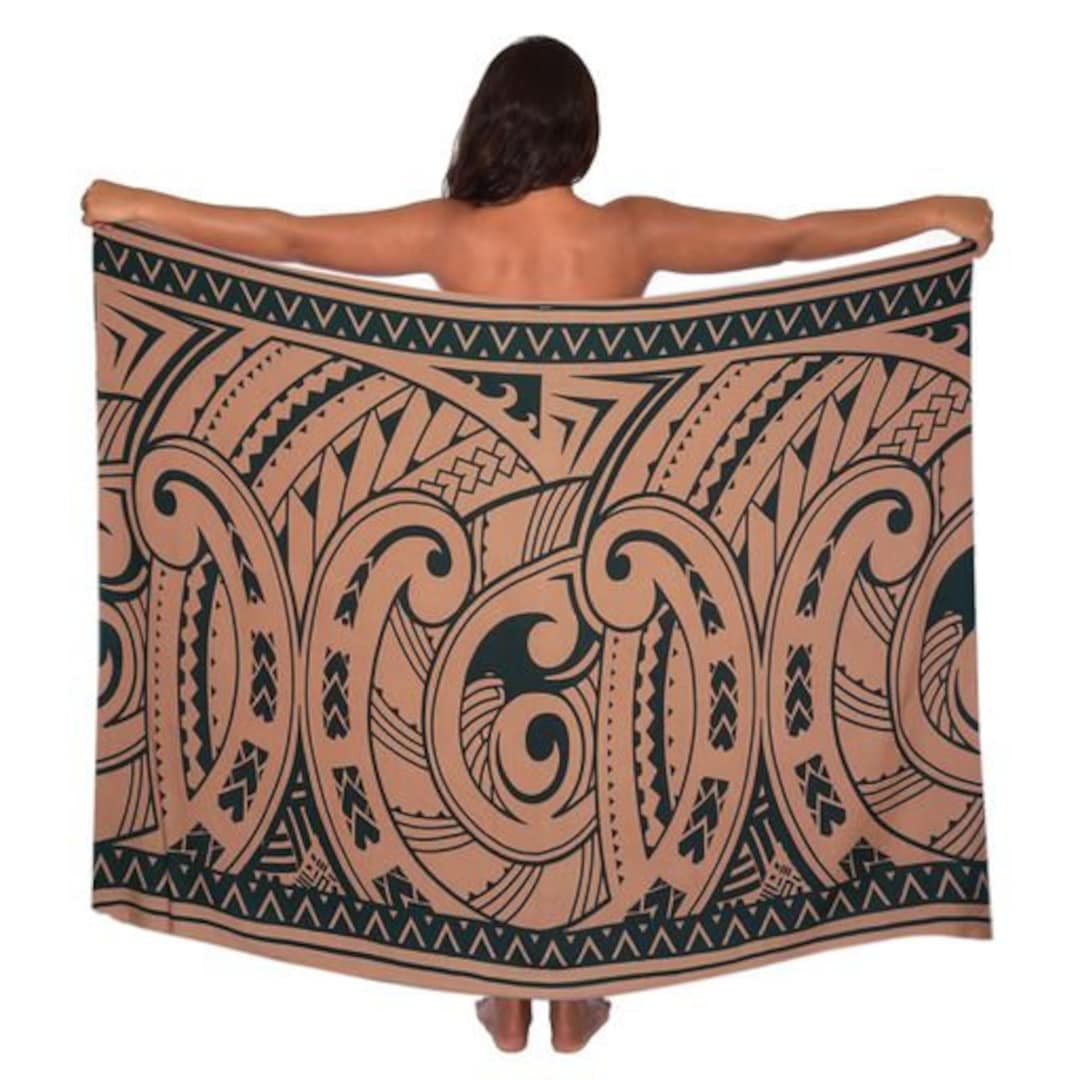Buy 5, Get One Free!lightweight Tonga Tribal Design in Brown on Black ...