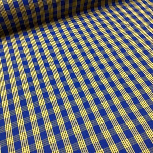Royal Blue and Yellow Palaka Heavy Woven Fabric 100% Cotton Sold by the ...