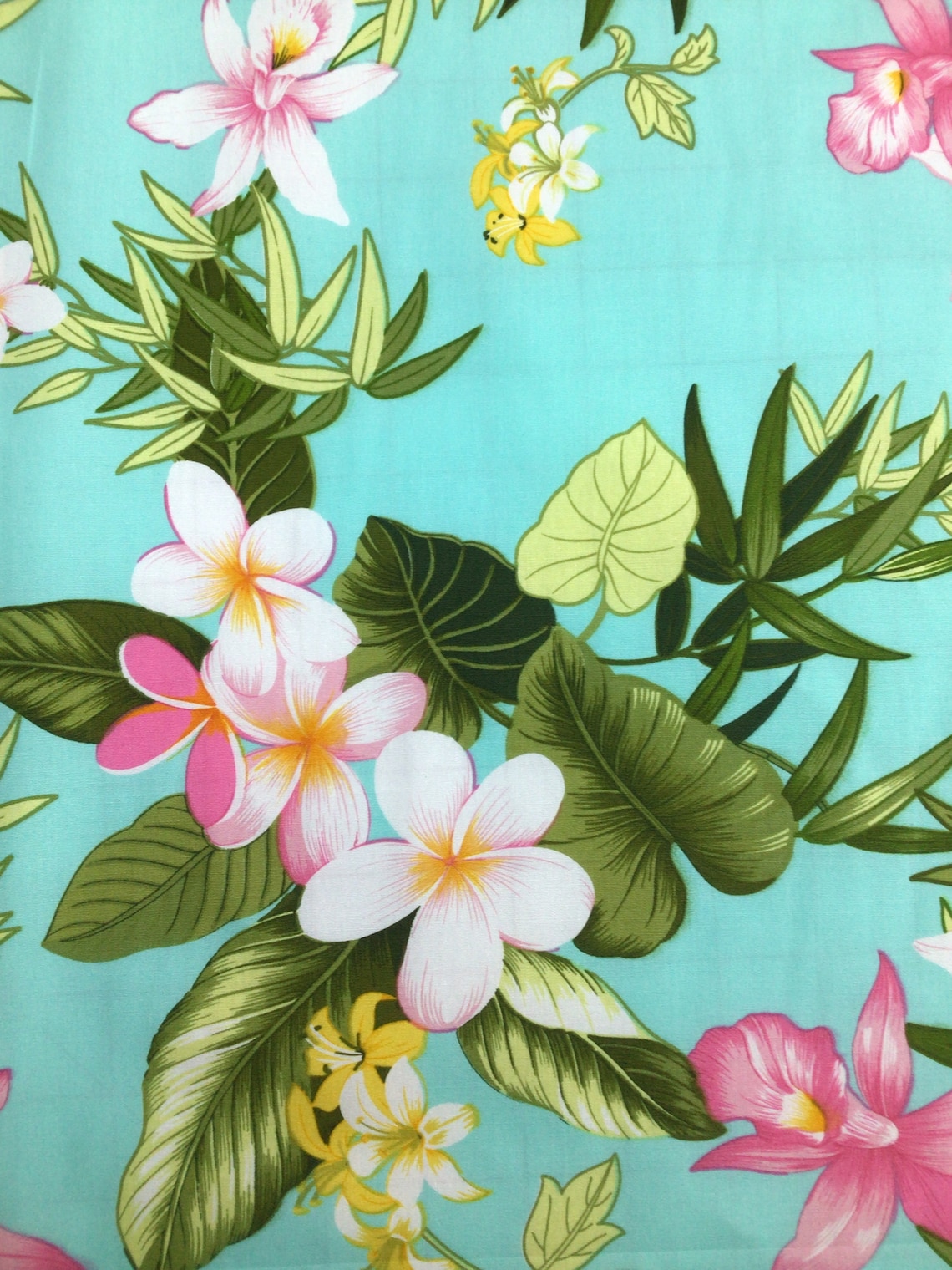 Tropical Hawaiian Print Fabric in Cotton yardage Available - Etsy
