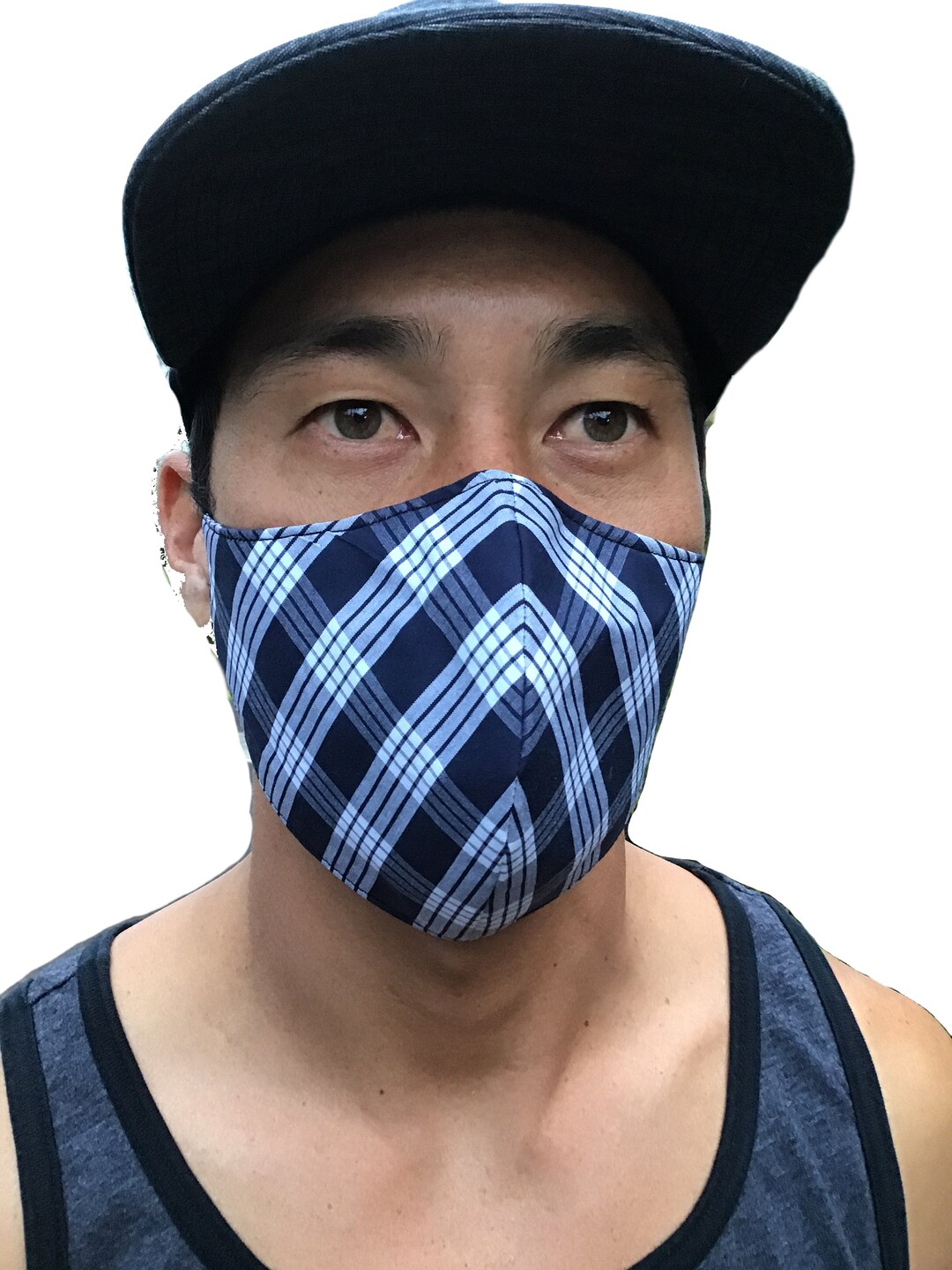 Adjustable Navy Blue Palaka Print Face Mask One Size Fits All - Etsy