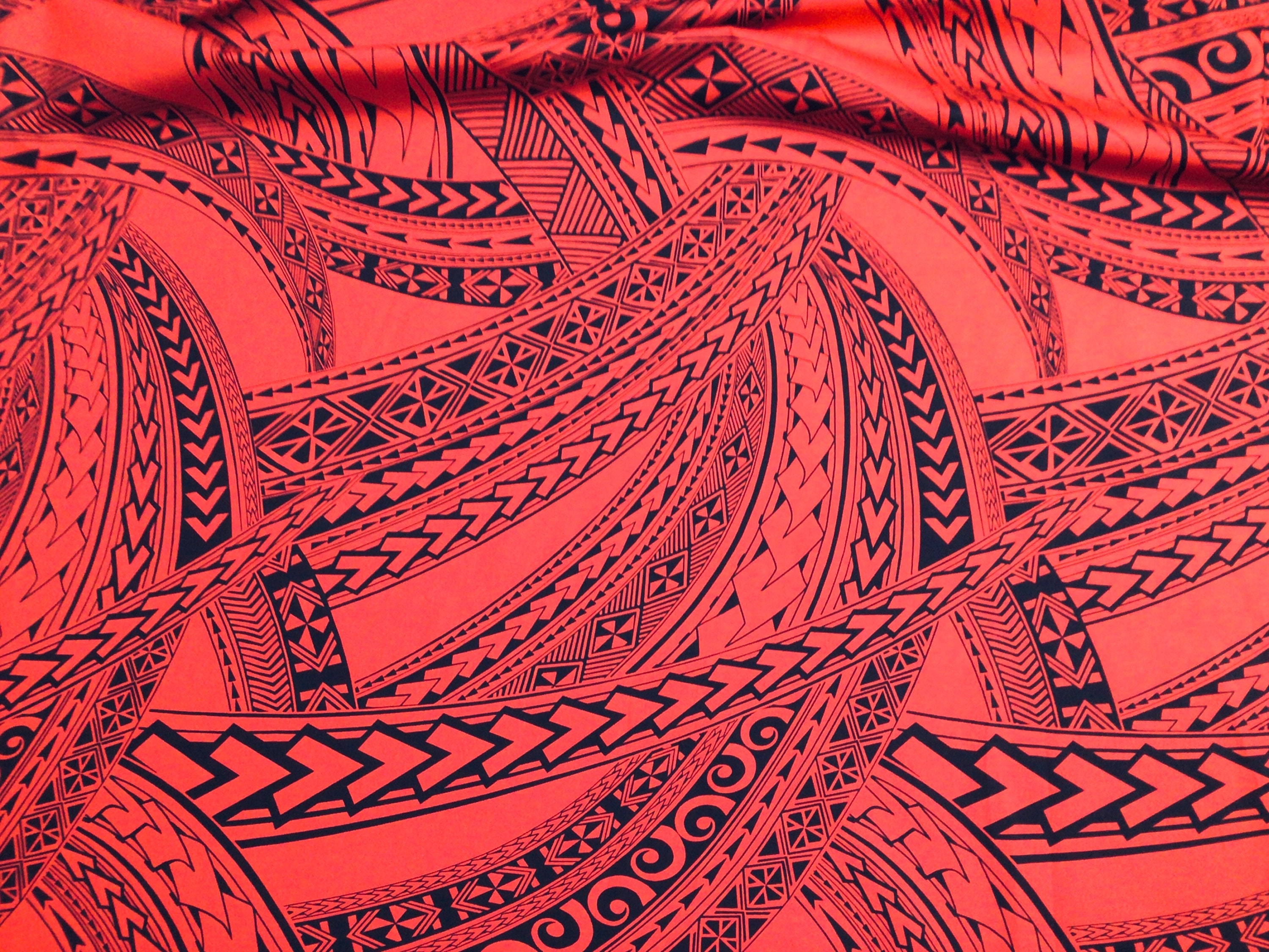 Red and Black Tribal Hawaiian Print Fabric in 100% Cotton - Etsy