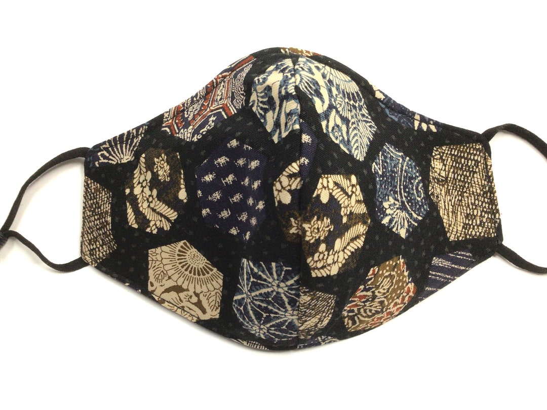 Quality Woven Print From Japan Face Mask Reversible (triple Lined) - Etsy