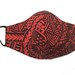 Red & Black Tribal Hawaiian Print Face Mask Adjustable Washable - Etsy
