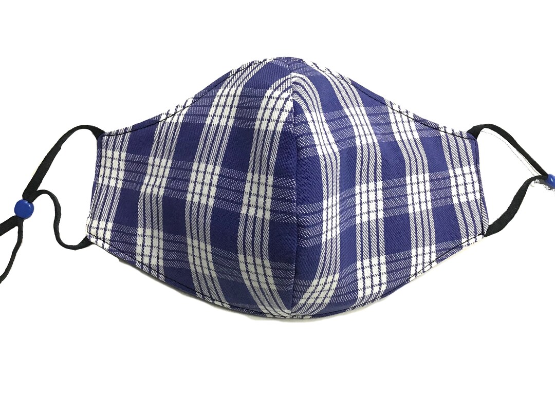 Adjustable Royal Blue Palaka Print Face Mask - Etsy