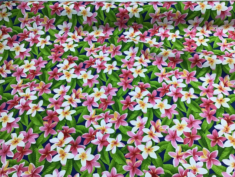 Blue Hawaiian Print in Cotton yardage Available | Etsy