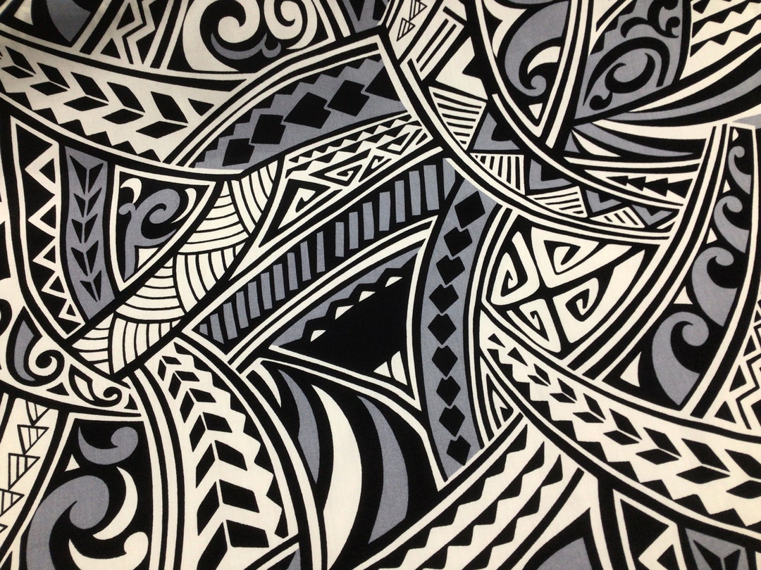 Gray Tribal Hawaiian Print Fabric in 100% Cotton Sold by the Yard - Etsy