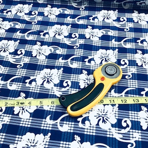 Tropical Floral Royal Blue Palaka Hawaiian Print in - Etsy