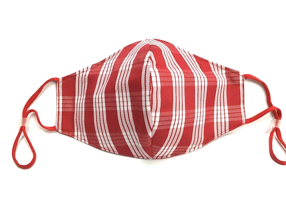 Adjustable Red Palaka Face Mask Reversible Triple Lined - Etsy