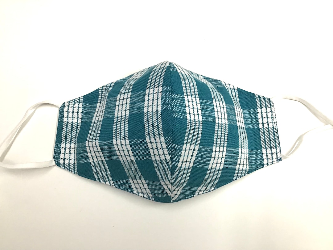 Teal Palaka Triple Lined Hawaiian Print Face Mask Reversible - Etsy