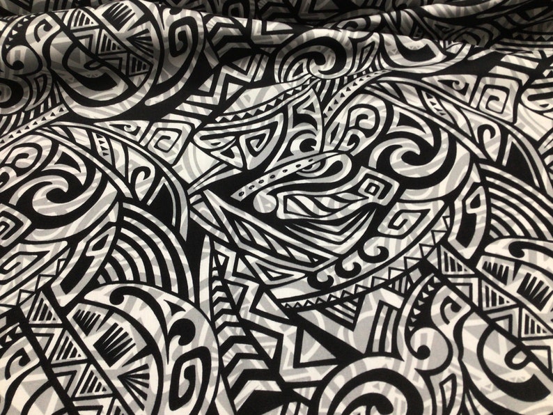 Gray Tribal Hawaiian Print in 100% Cotton Sold by the Yard - Etsy
