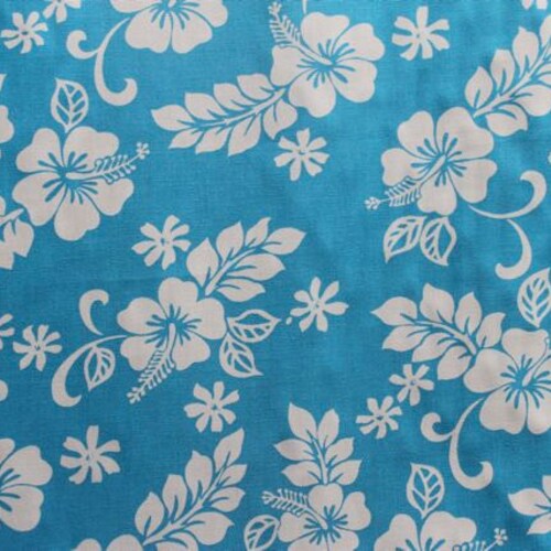Blue Hawaiian Print in Cotton yardage Available - Etsy