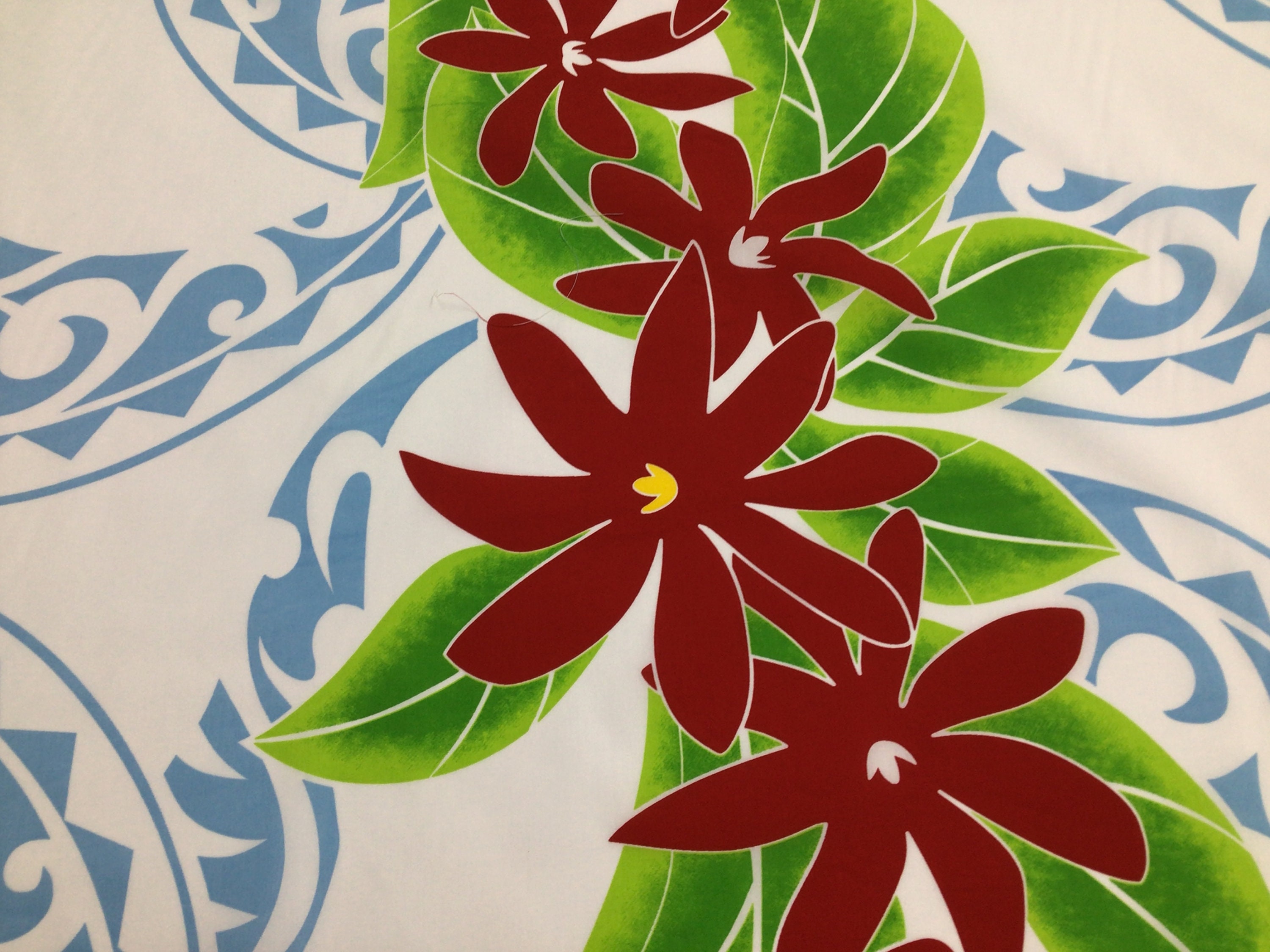 Tiare Tribal Hawaiian Print in Poly-cotton Border Print Design (yardage ...