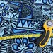 Poly Cotton Tapa Design Hawaiian Print Fabric in Blue Sold by the Yard ...