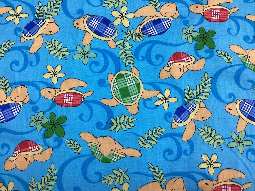 Palaka Design Honu (turtle) Hawaiian Print 100% Cotton Fabric in ...