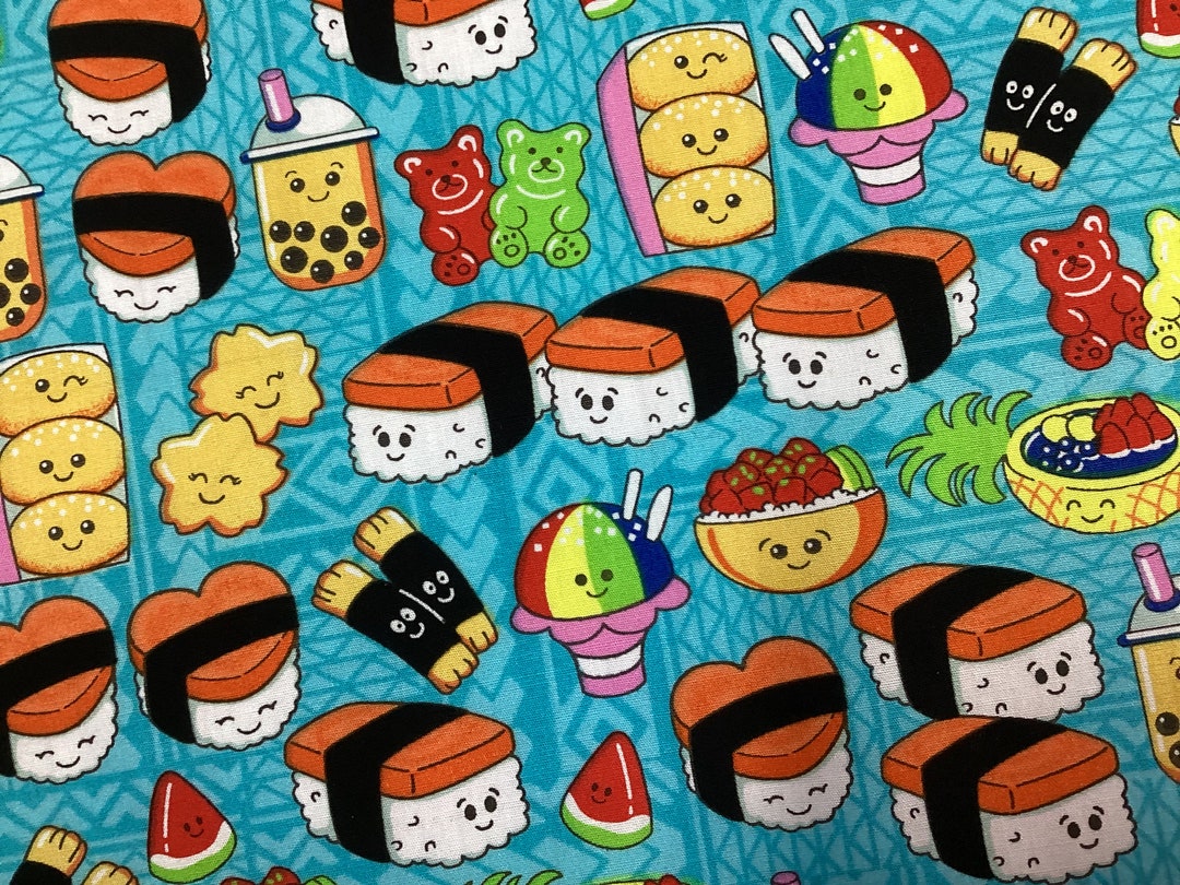 Fun Musubi Hawaiian Print Fabric 100% Cotton Sold by the Yard - Etsy