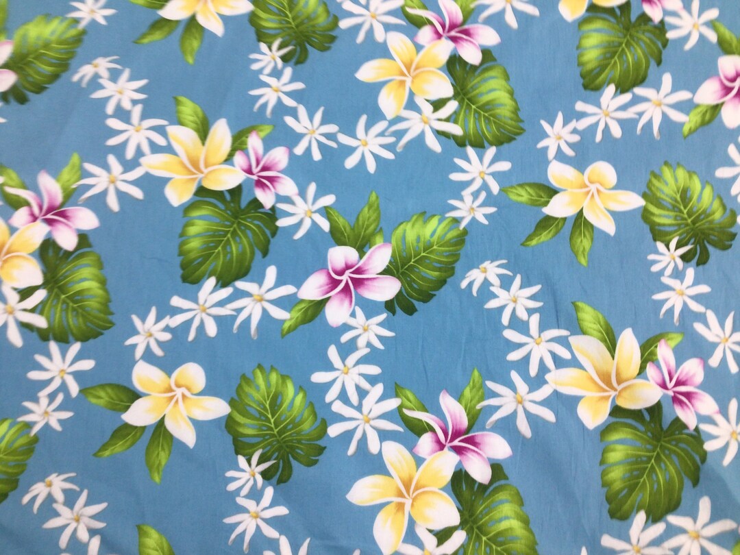 Tropical Hawaiian Print Fabric in 100% Cotton Sold by the Yard (yardage ...