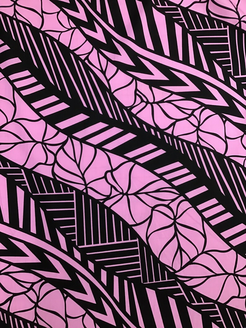 SALE Pink Taro Tribal Poly-Cotton Print | Etsy