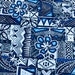 Poly Cotton Tapa Design Hawaiian Print Fabric in Blue Sold by the Yard ...
