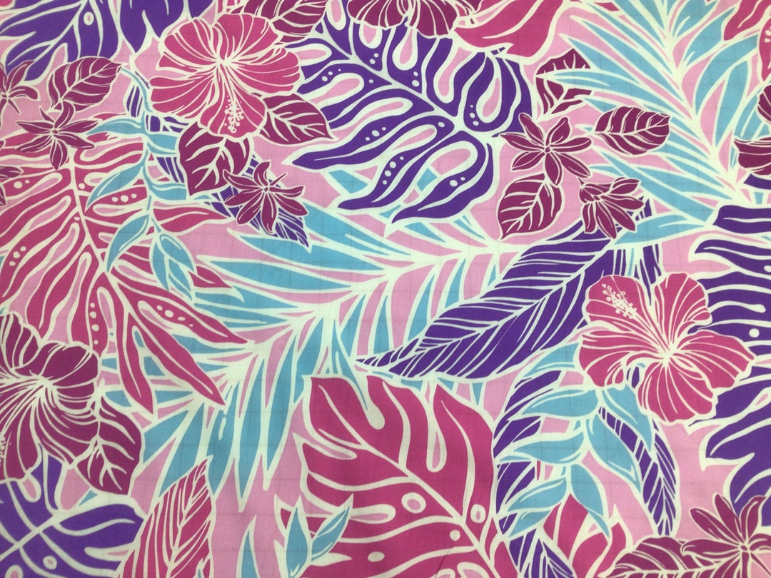 Pink Tropical Hawaiian Print in Poly-cotton (yardage Available) - Etsy