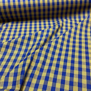 Royal Blue and Yellow Palaka Heavy Woven Fabric 100% Cotton Sold by the ...