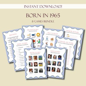 1965 Trivia Printable 60th Birthday Party Quiz Game Back to the 60s ...