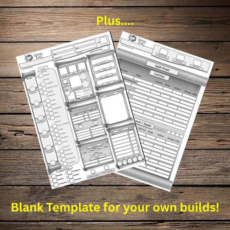 Dnd Character Sheet, 5 Pre-generated Level 1 D&D Characters PDF + Blank ...