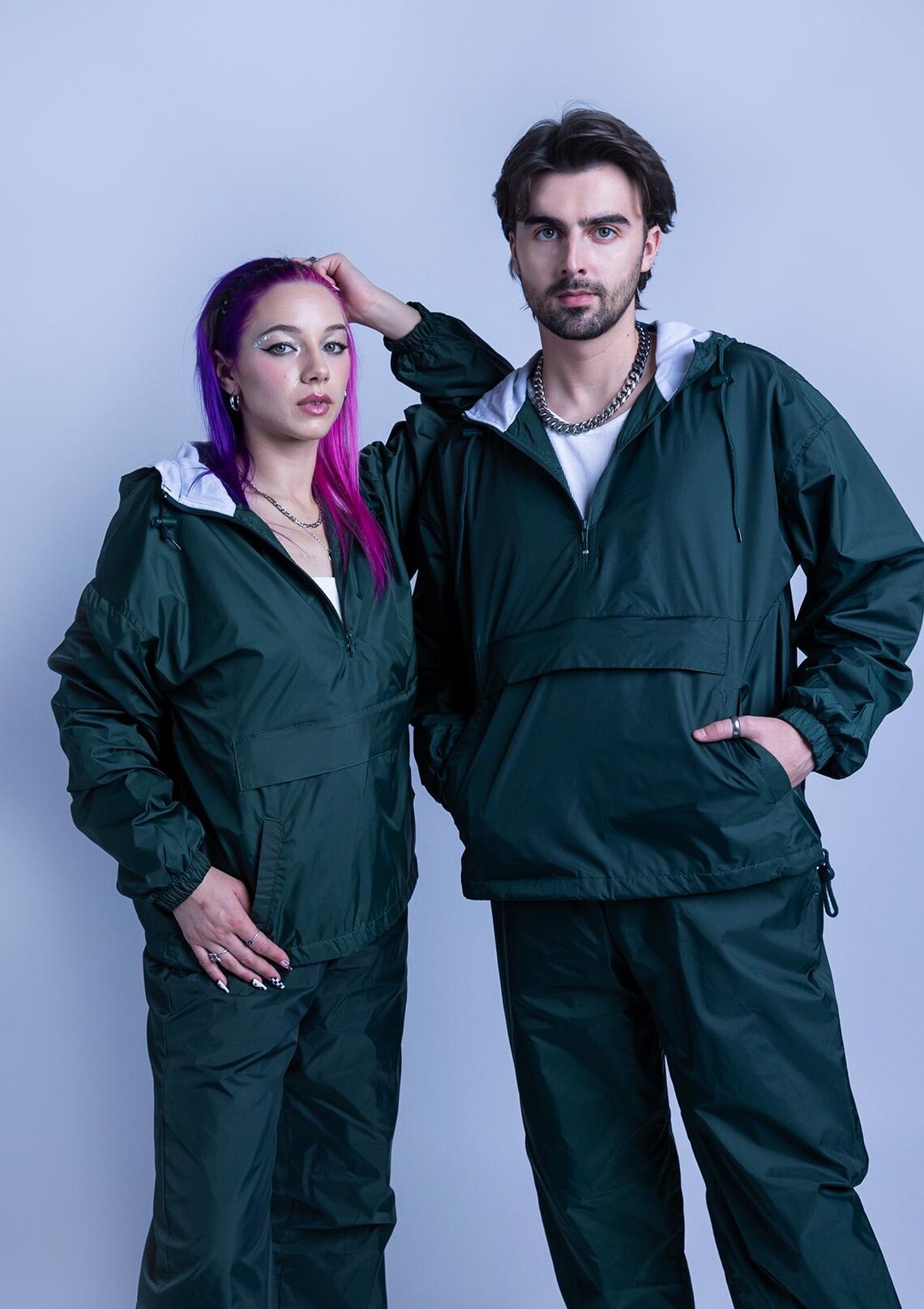 Vintage Style Nylon Half-zipper Tracksuit Set - Etsy