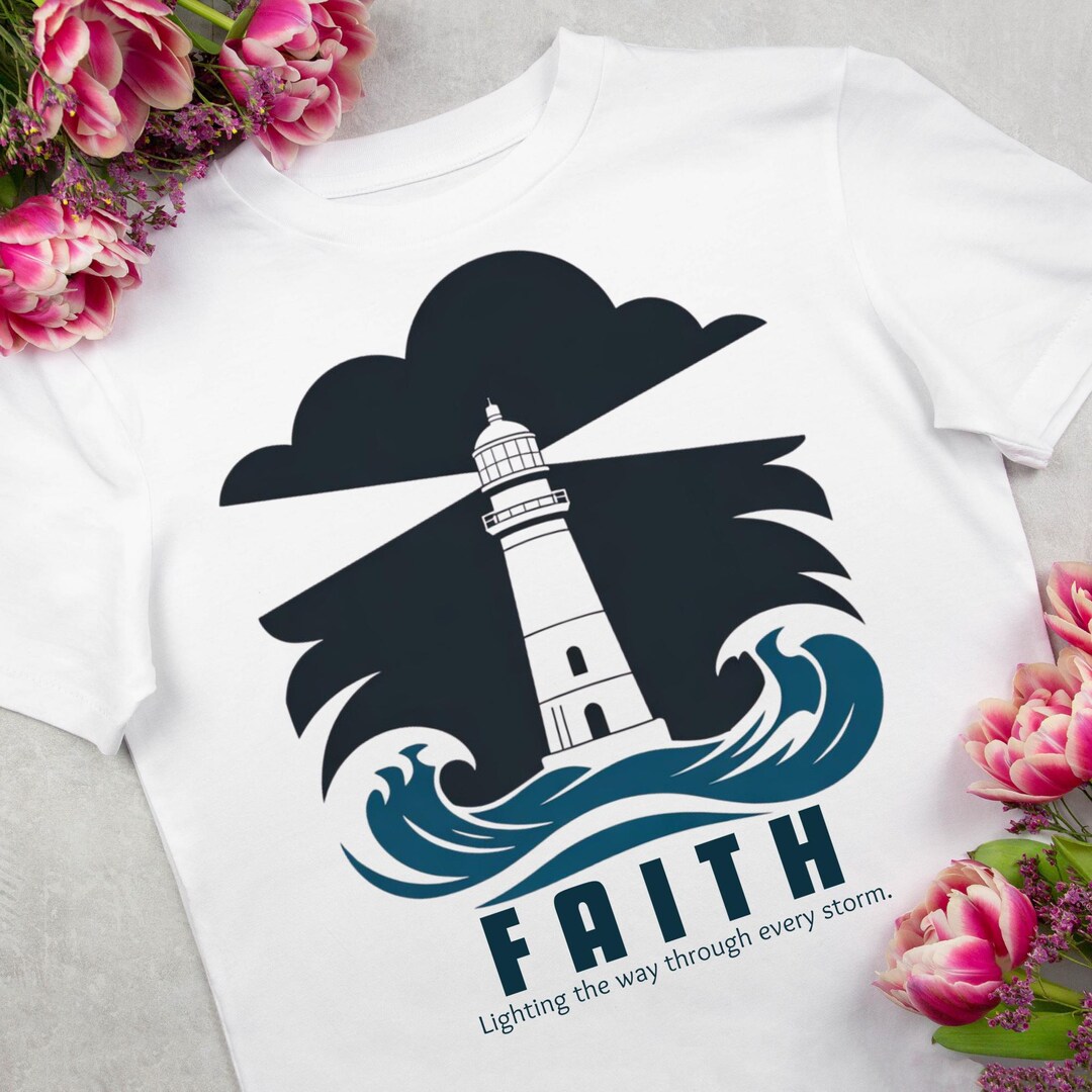 Faith Over Storm Lighthouse Png Clipart for Sublimation, Faith Design ...