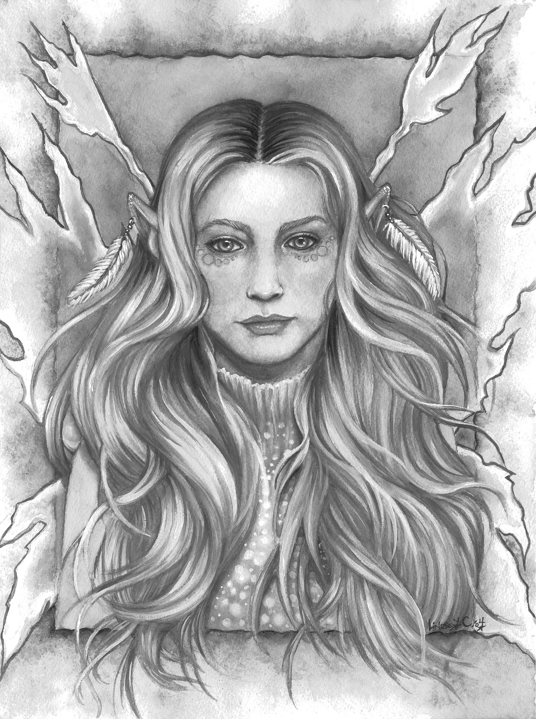 Grayscale Coloring Book Page Printable JPG Winter's Frost by Lindsey ...