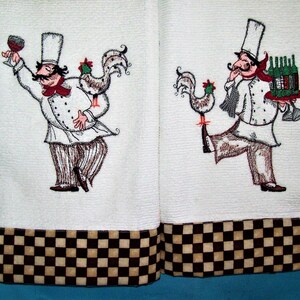 Embroidered Chef Kitchen Towel: Terry Cloth Wine Dish Towel - Etsy