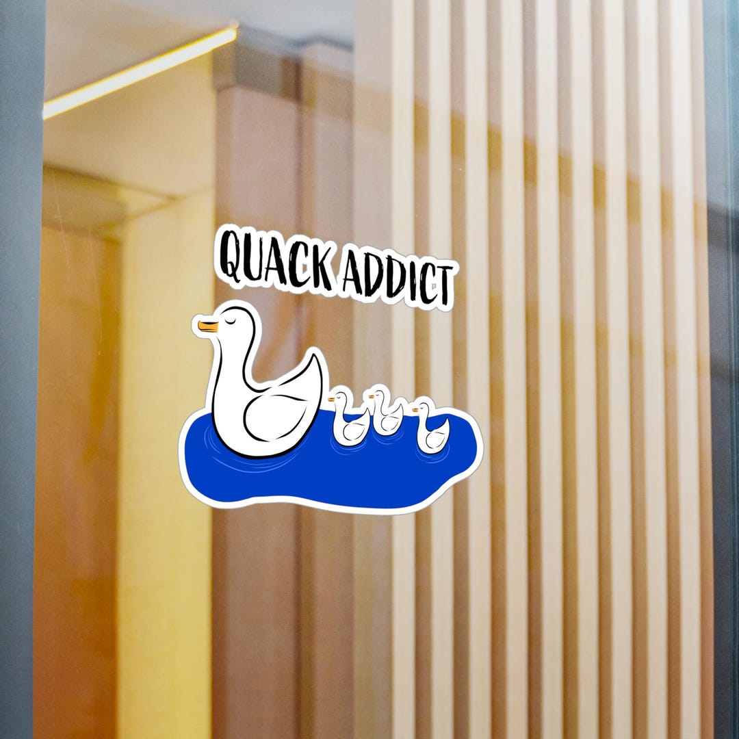 Mama Duck and Ducklings Quack Addict Kiss-cut Vinyl Laptop Decal Car ...