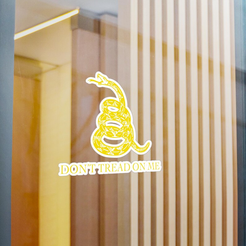 Don't Tread on Me Coiled Snake Kiss-cut Vinyl Laptop Sticker Car Decal ...