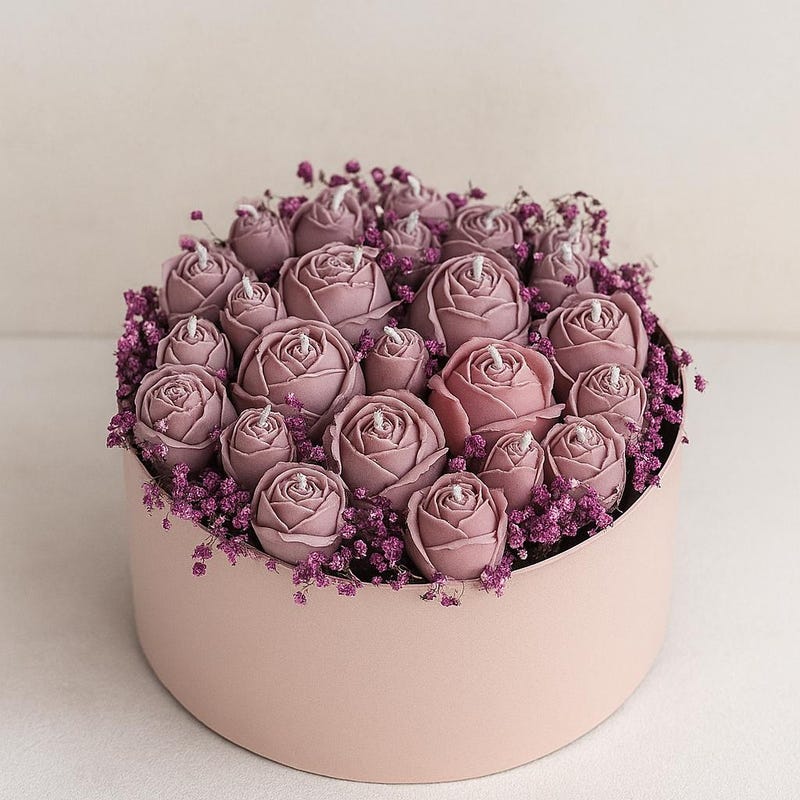 Rose Candle in Bunch - Etsy UK