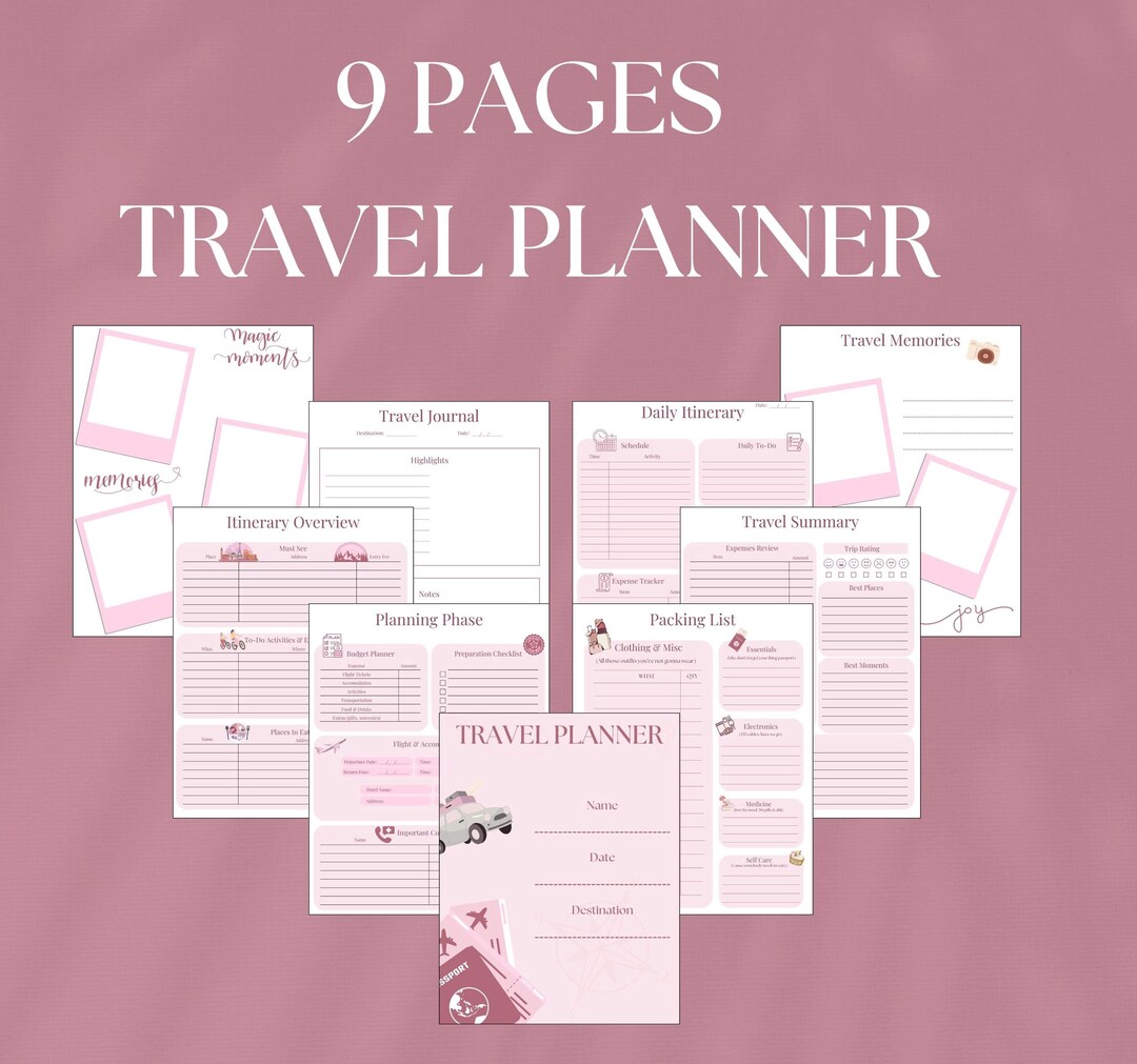 Travel Planner PDF: Daily Itinerary, Budget, Journal (digital Download ...
