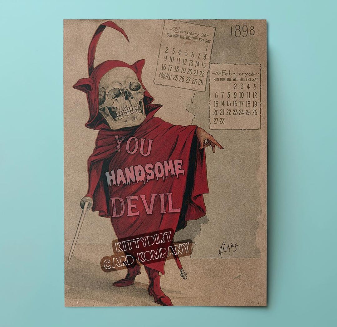 Handsome Devil Greeting Card | Romantic Dark Humor - Etsy