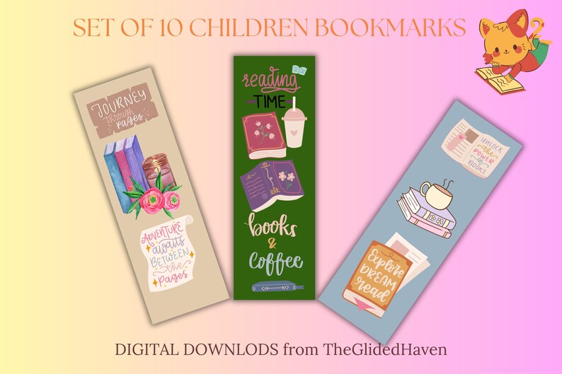 Printable Kids Bookmarks, Bookmark for Children, Cute Bookmarks for ...