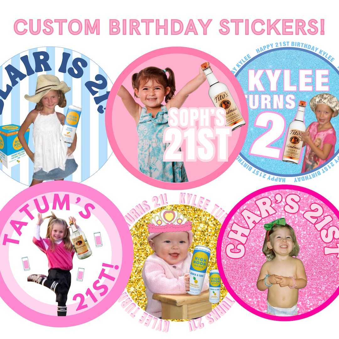Custom 21st Birthday Sticker, Sign Night Sticker, Twenty First Birthday ...